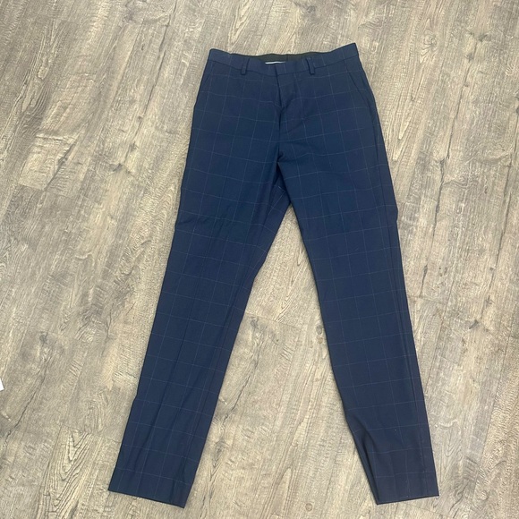 jf j.ferrar | Pants | Mens Slim Fit J Ferrar Navy Windowpane Plaid ...